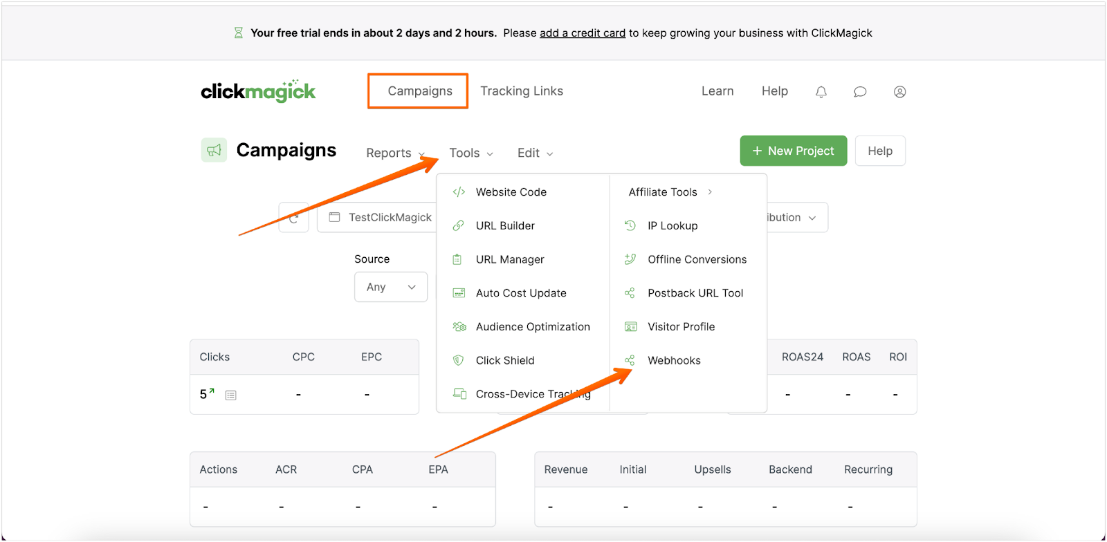 ClickMagick Tracker Integration in MGID Ads